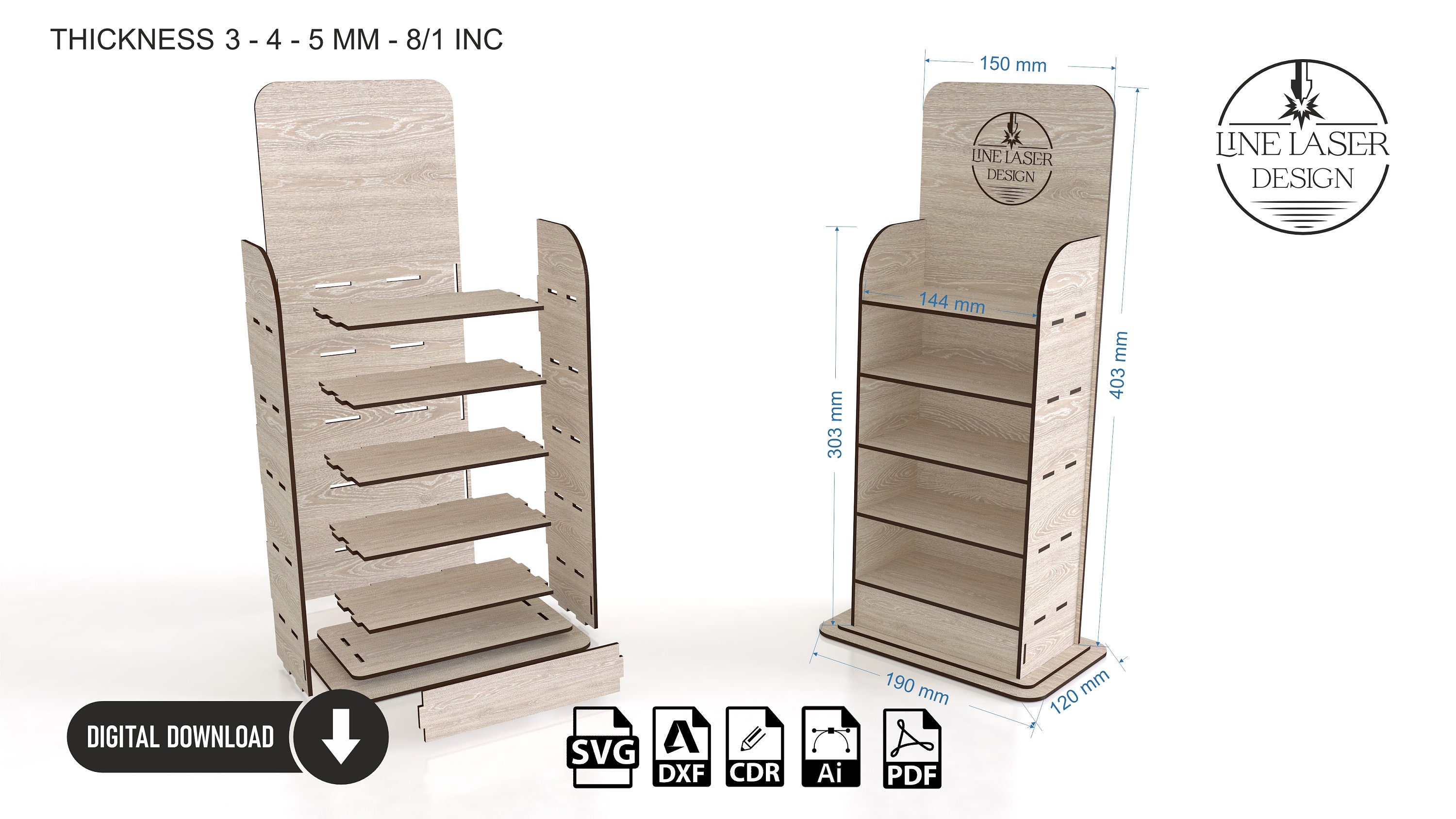 3 Different Design Display Stand Laser Cut Svg Files 4 5 - Etsy Australia
