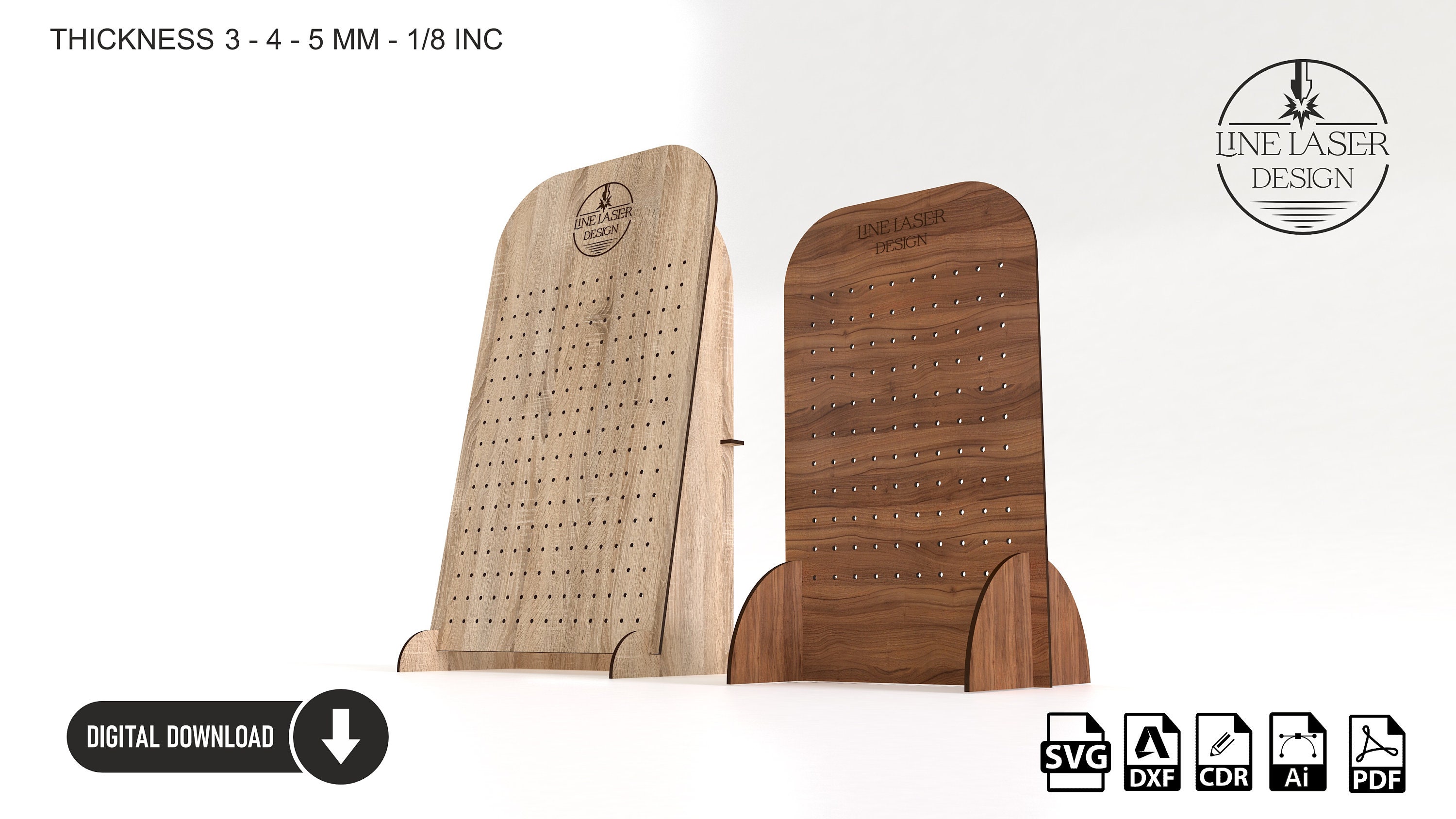 Earring Stand Laser Cut File, Two Different Sizes Different Design ...