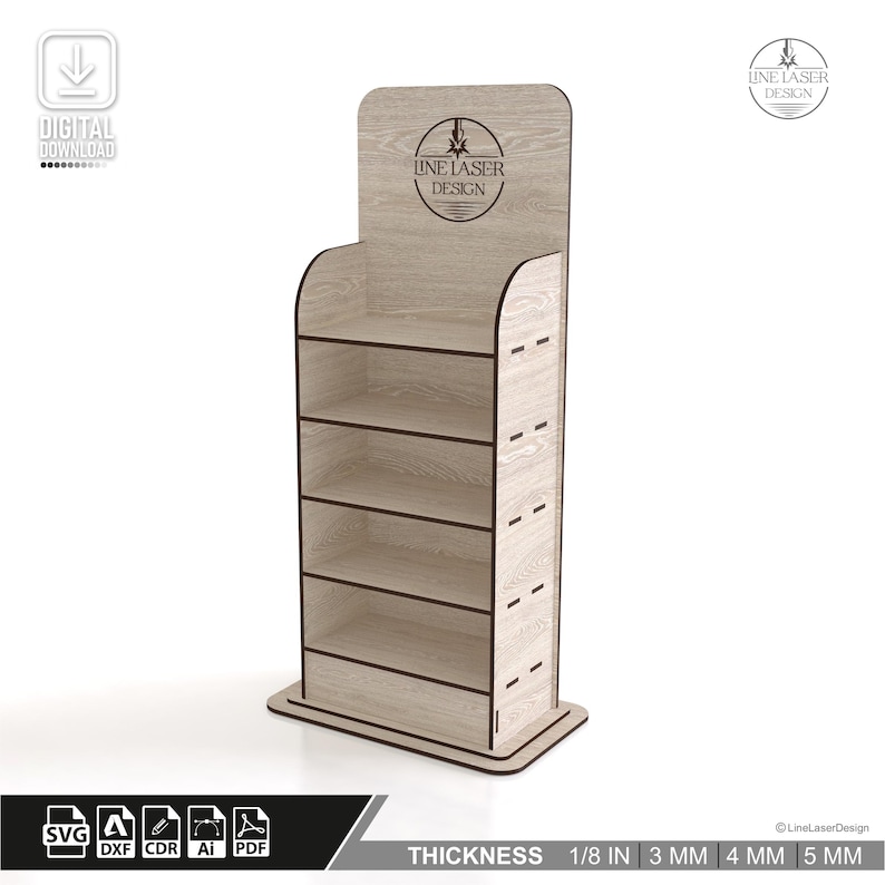 8 Display Stand SVG Bundle | Laser Cut Files Retail Shelves (svg, Ai ...