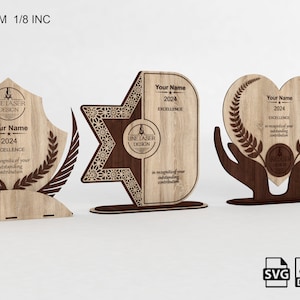 3 Different Designs Award Trophy Laser Cut Files Pack | Award Trophy ...