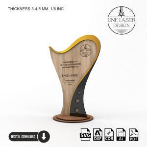 Laser Cut Award Trophy Designs: Wood & Plexiglass Files (digital ...