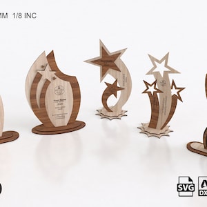 5 Different Designs Award Trophy Laser Cut Pack | Award Trophy SVG ...