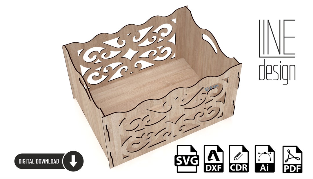 Laser Cut Decorative Basket Vector File (digital Download) - Etsy
