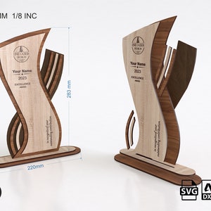 5 Different Designs Award Trophy Laser Cut Pack | Award Trophy SVG ...