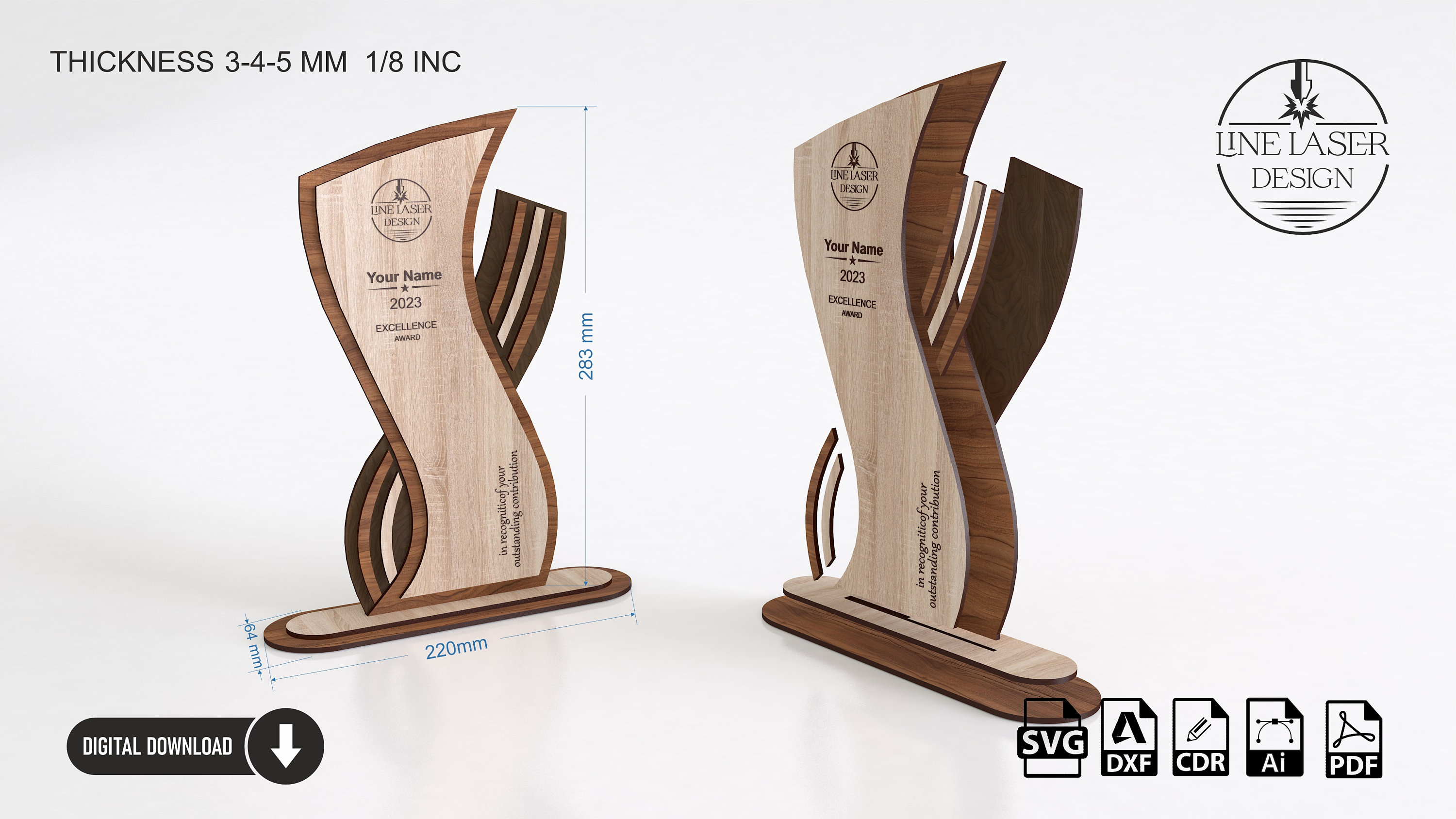 5 Different Designs Award Trophy Laser Cut Pack Award Trophy - Etsy ...