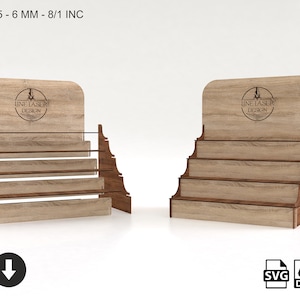 Display Stand 3 Different Design Laser Cut Svg Files, 4 - 5 Shelfes ...