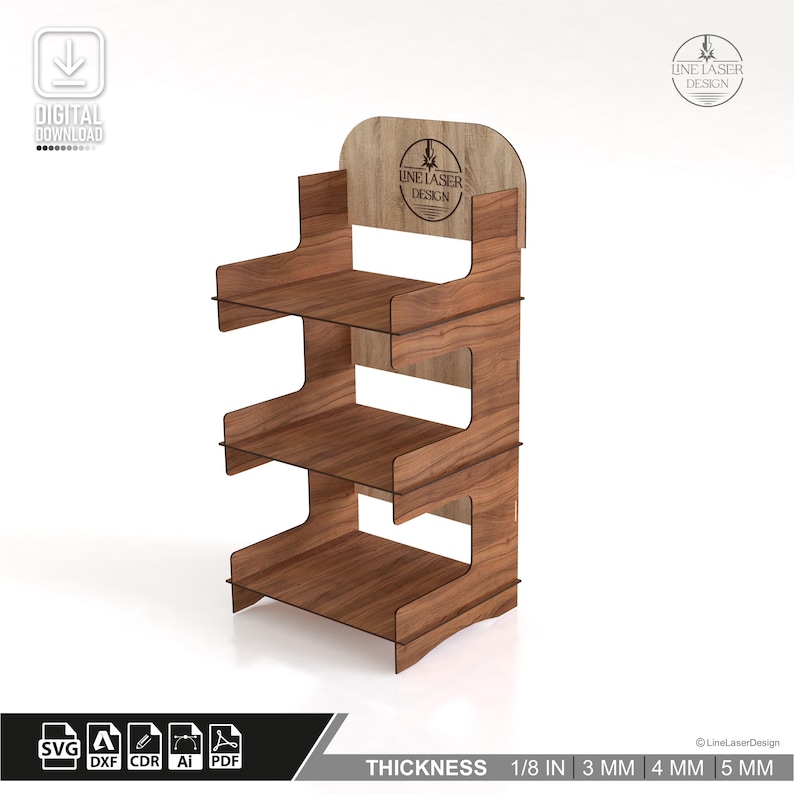 8 Display Stand SVG Bundle | Laser Cut Files Retail Shelves (svg, Ai ...