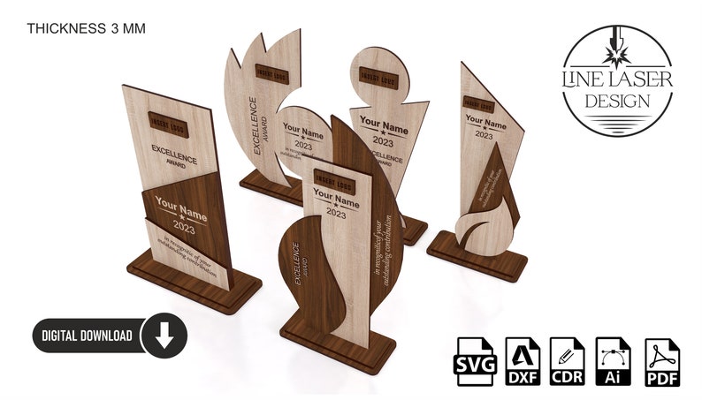 Laser Cut Award Trophy SVG Vector Files (digital Download) - Etsy