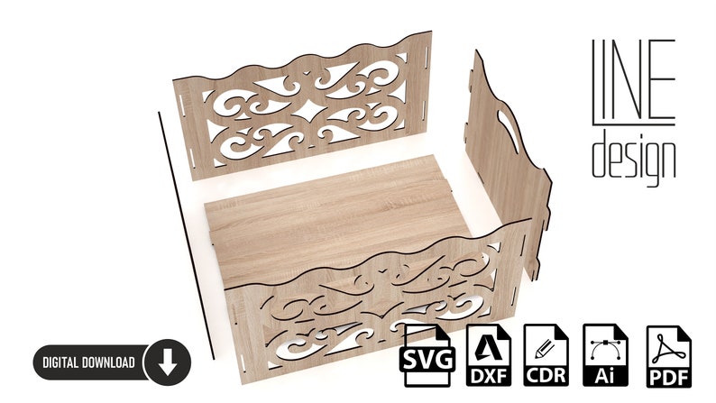 Laser Cut Decorative Basket Vector File (digital Download) - Etsy