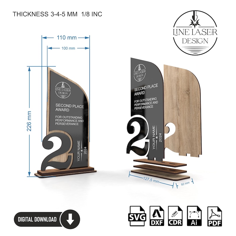 Elegant Awards Trophy Set for 1st, 2nd, and 3rd Place | Wood and ...