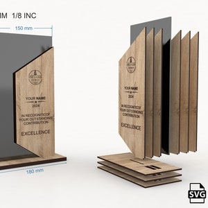 3 Different Designs Award Trophy Laser Cut Files Pack | Wood and ...