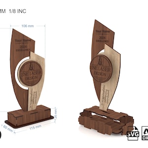 Award Trophy Laser Cut Files 3 Different Designs Pack | Plate Svg Dxf ...