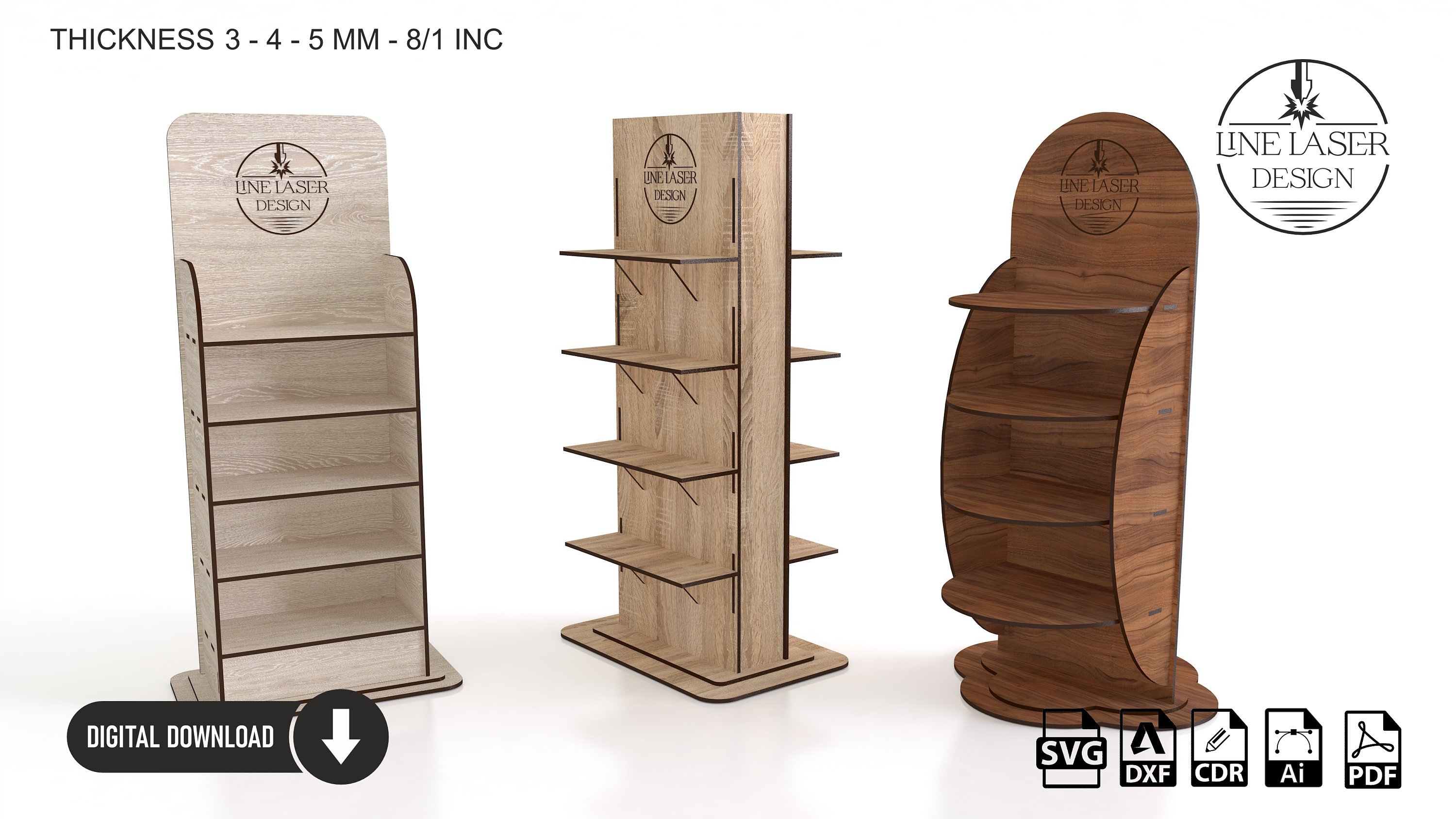3 Different Design Display Stand Laser Cut Svg Files 4 5 - Etsy Australia