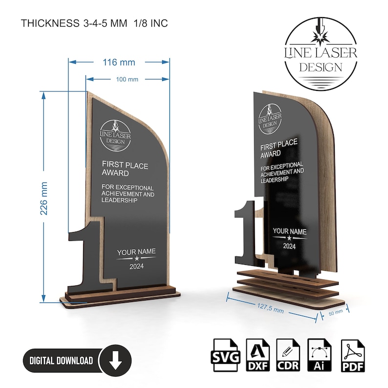 Elegant Awards Trophy Set for 1st, 2nd, and 3rd Place | Wood and ...