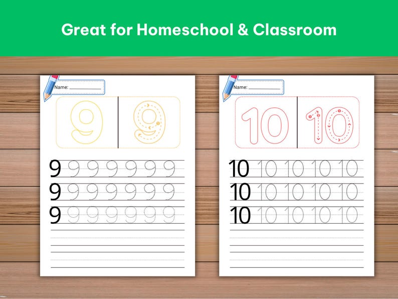 Number Tracing Worksheets 0-10, Preschool Math Practice, Handwriting ...