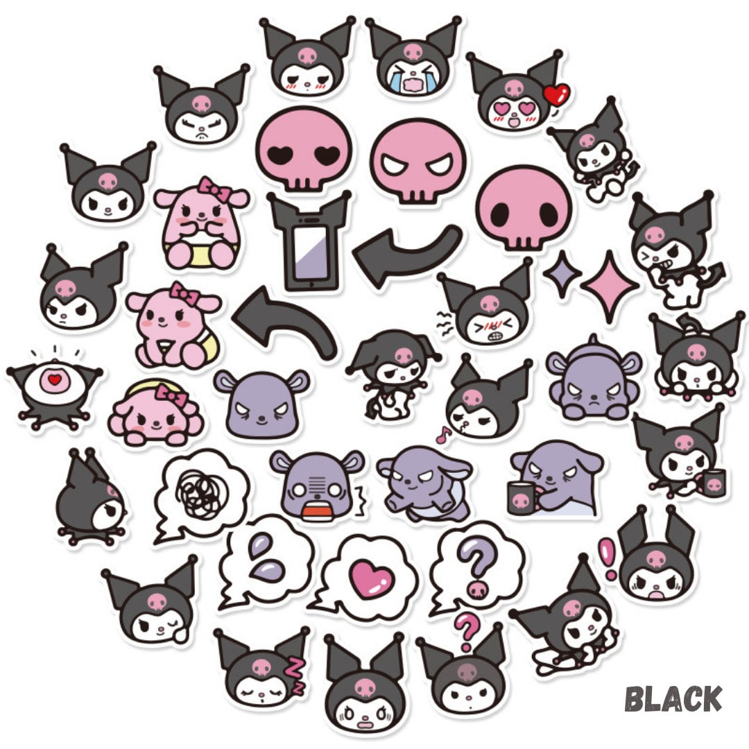 Kuromi Sticker, Kawaii Sticker Pack, süße Sticker Packs, wasserfeste ...