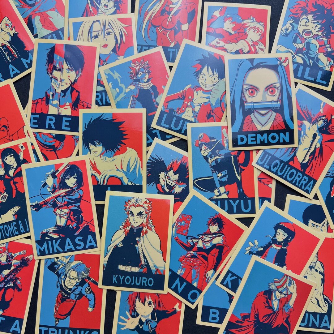 Anime Retro Stickers, 50 Assorted Anime Waterproof Vinyl Stickers ...