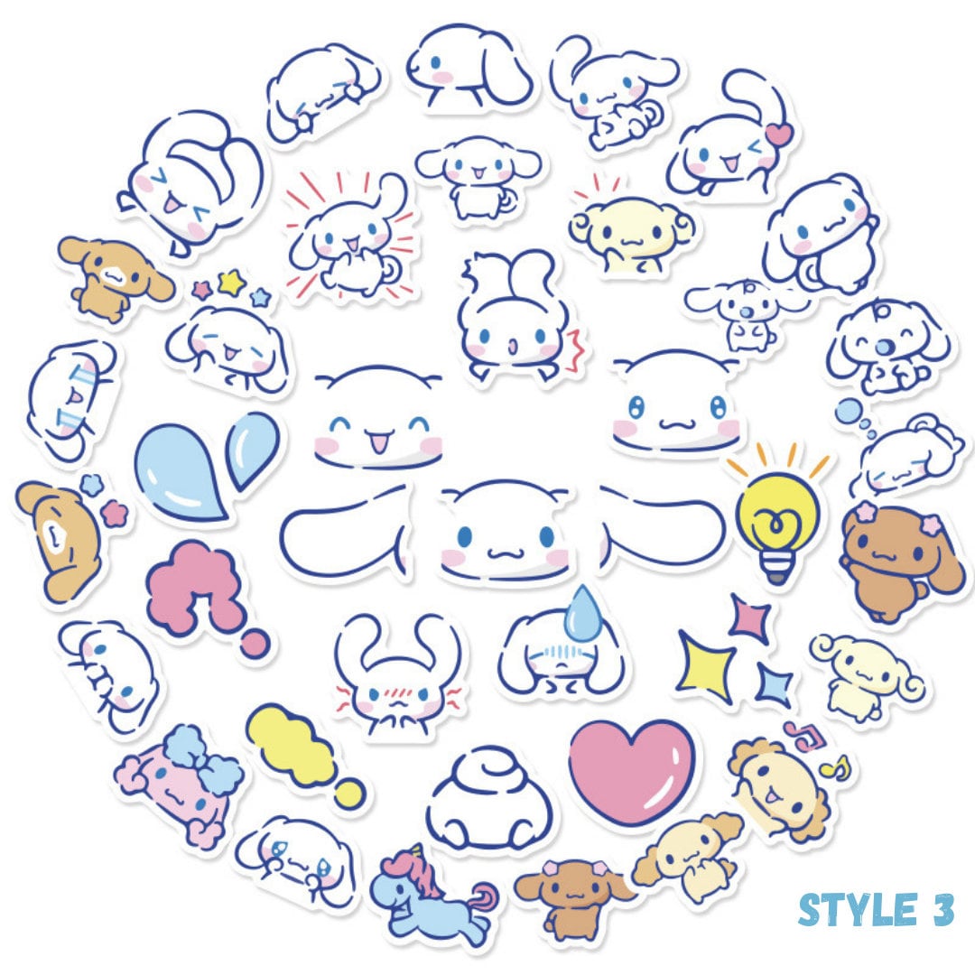 Cinnamoroll Stickers, Kawaii Sticker Pack, Cute Sticker Packs, Waterproof Vinyl Stickers for ...