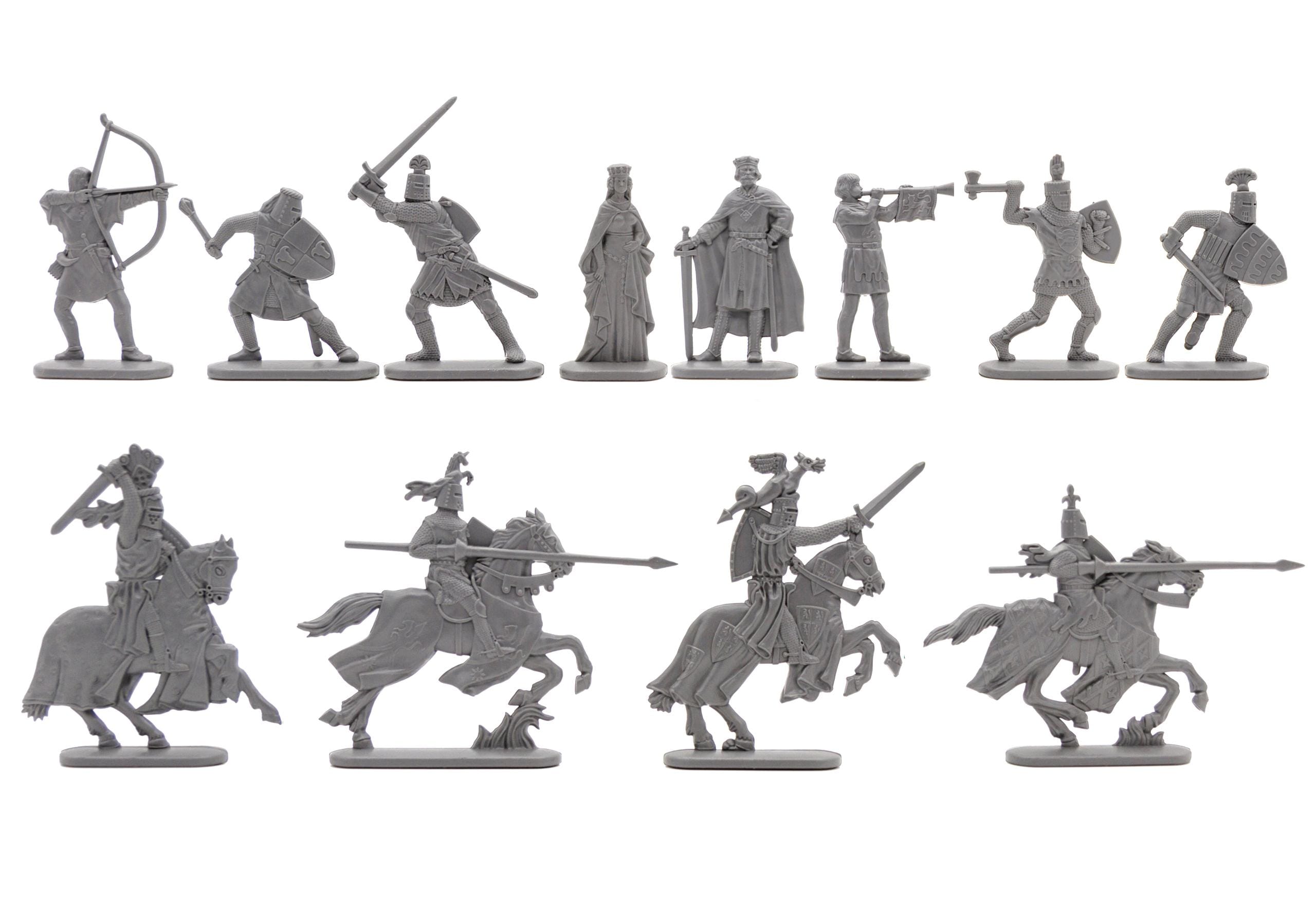 Toy Soldiers Lad Set of Flat Plastic Miniatures of "knight's Tournament ...