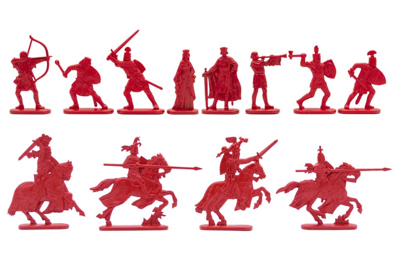 Toy Soldiers Lad Set of Flat Plastic Miniatures of "knight's Tournament ...