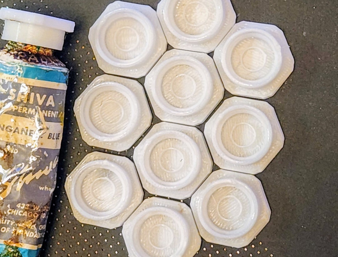 10 Paint Caps Shiva 40ml Oil Paint. 3D Printed Replacement Paint Lids ...
