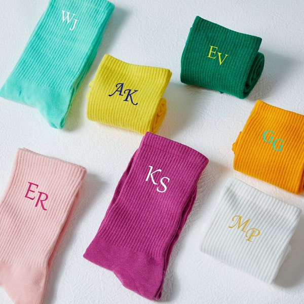 Monogram Socks - Etsy