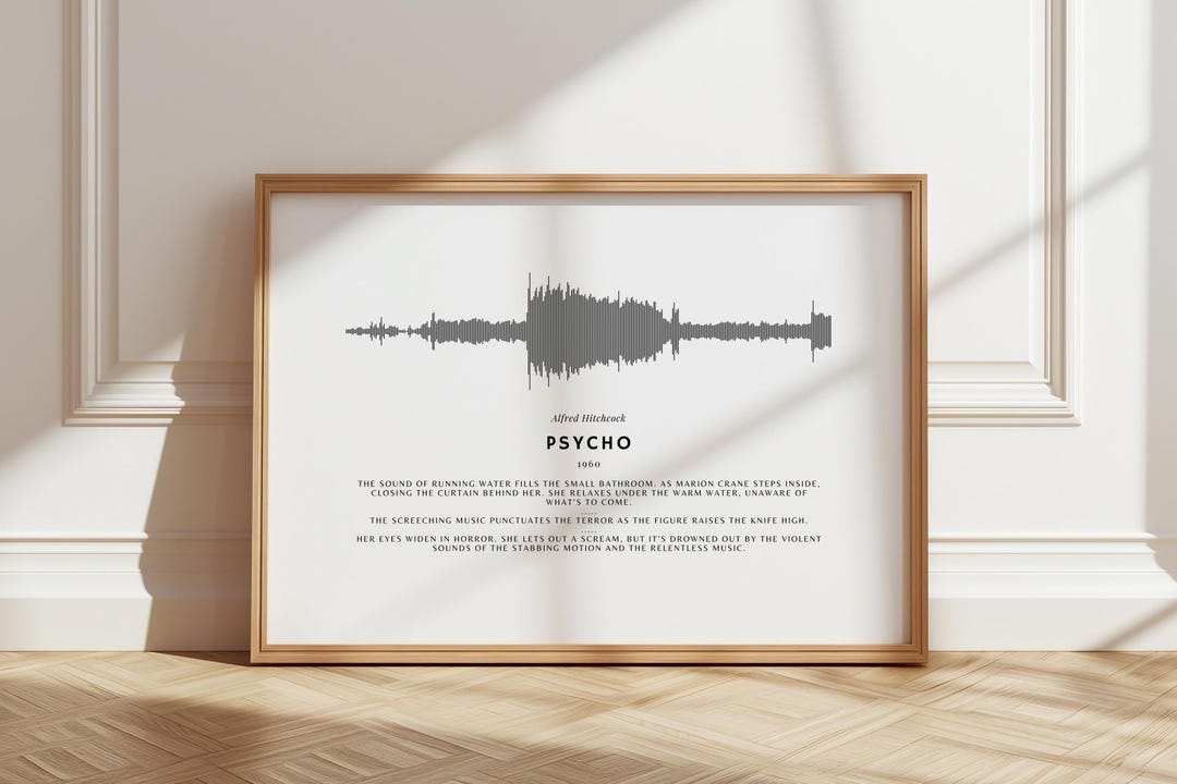 Minimalist Horror Movie Poster, Iconic Scene Soundwave Script, Black ...