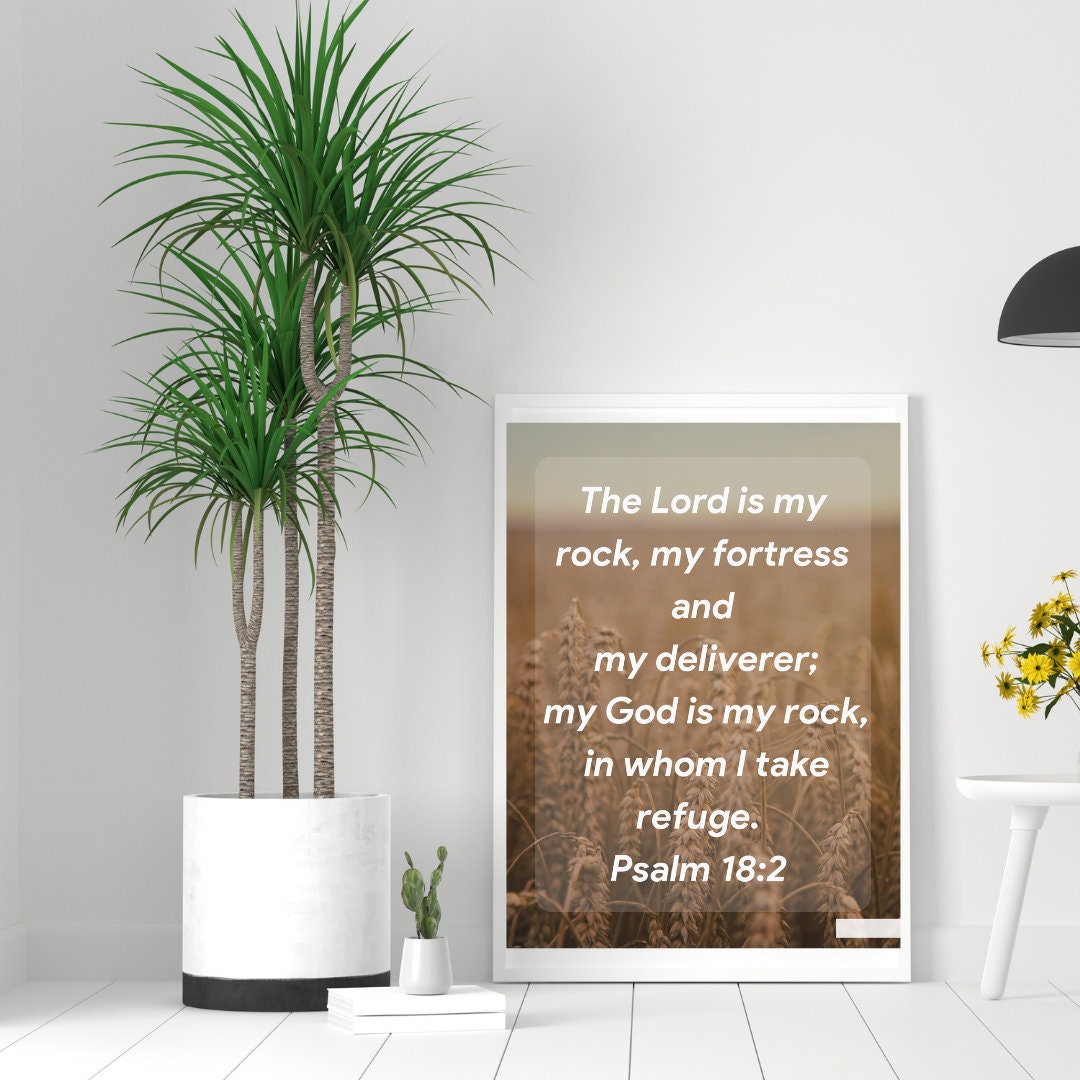 Psalm 18vs2 Minimalist Wall Art Print Digital Download, Bible Verse ...