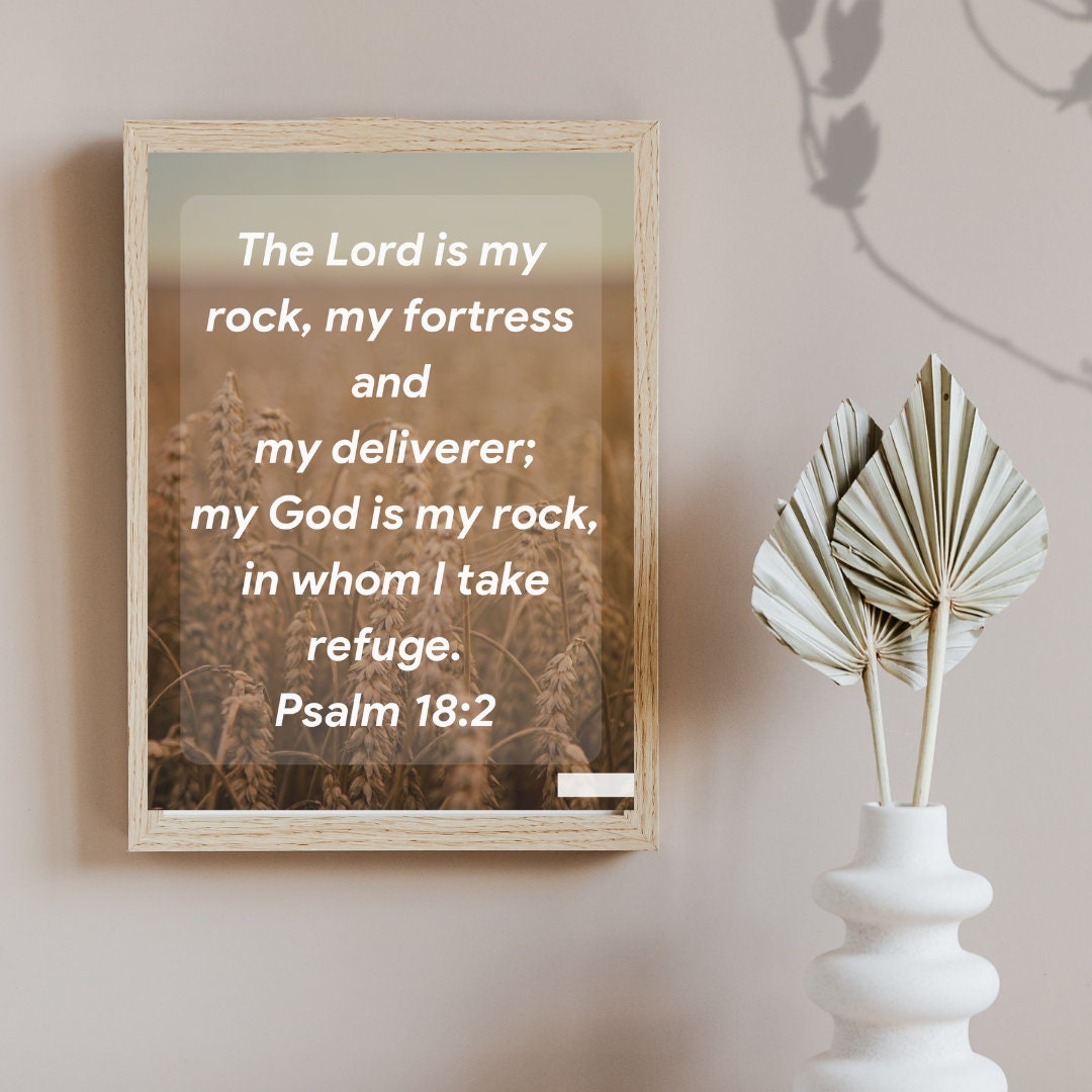 Psalm 18vs2 Minimalist Wall Art Print Digital Download, Bible Verse ...