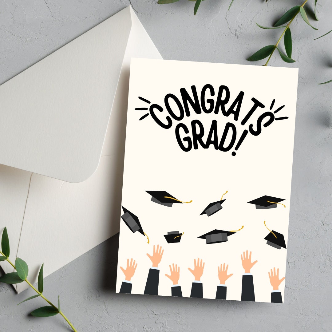 Graduation Card | Cute Graduation Card | Congrats Grad | Digital ...