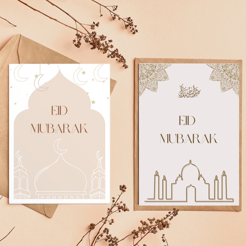 Eid Mubarak Digital Card Bundle | Digital Eid Cards | Eid Greeting Card | 2 Card Bundle ...
