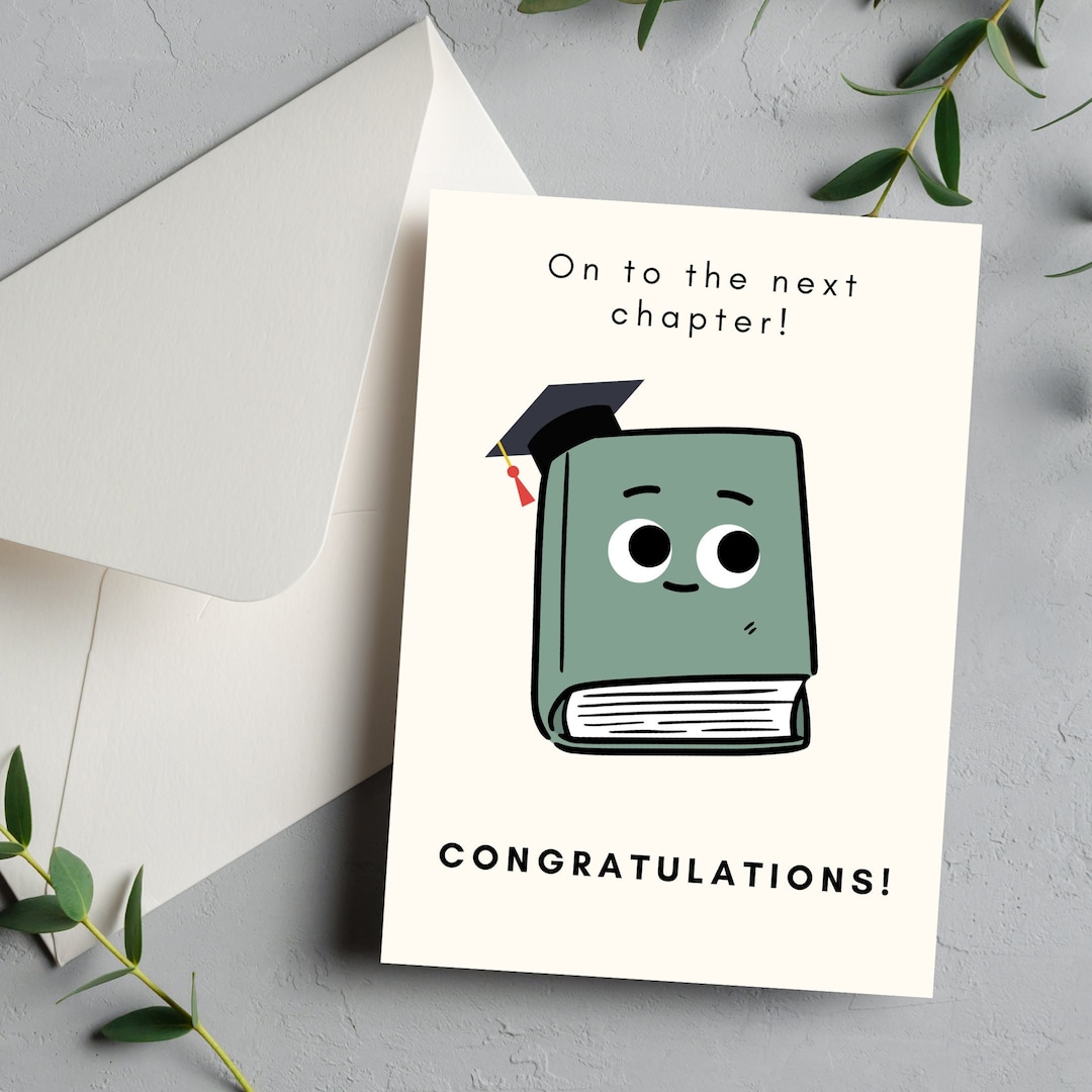 Graduation Card | Cute Graduation Card | on to the Next Chapter ...