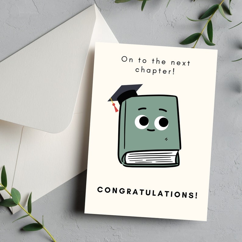 Graduation Card | Cute Graduation Card | on to the Next Chapter ...