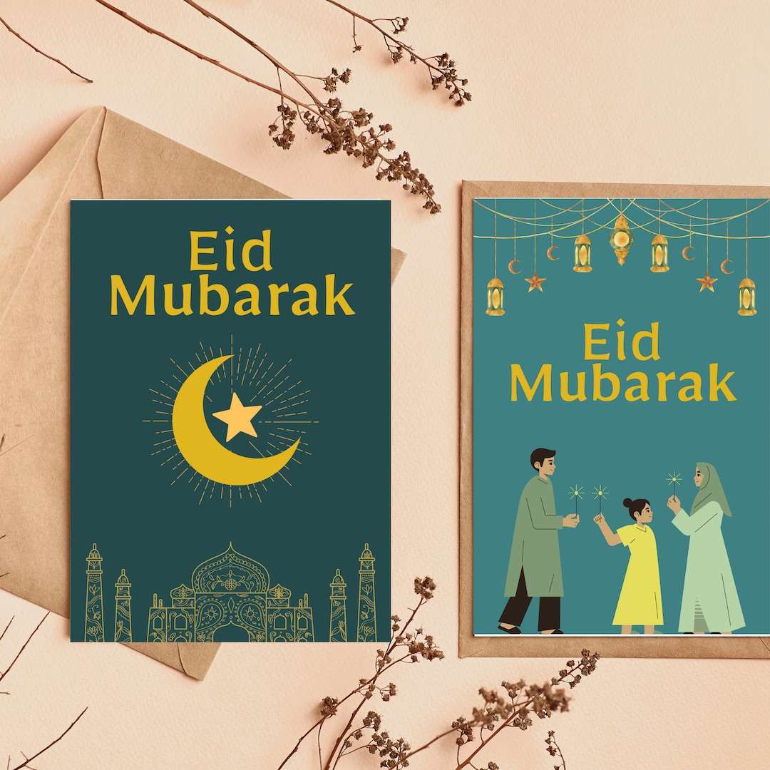 Eid Digital Card Bundle | Digital Eid Cards | Eid Greeting Card | 2 ...