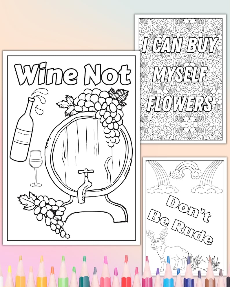 Funny Adult Colouring Pages A4 Printable Sassy Colouring in - Etsy