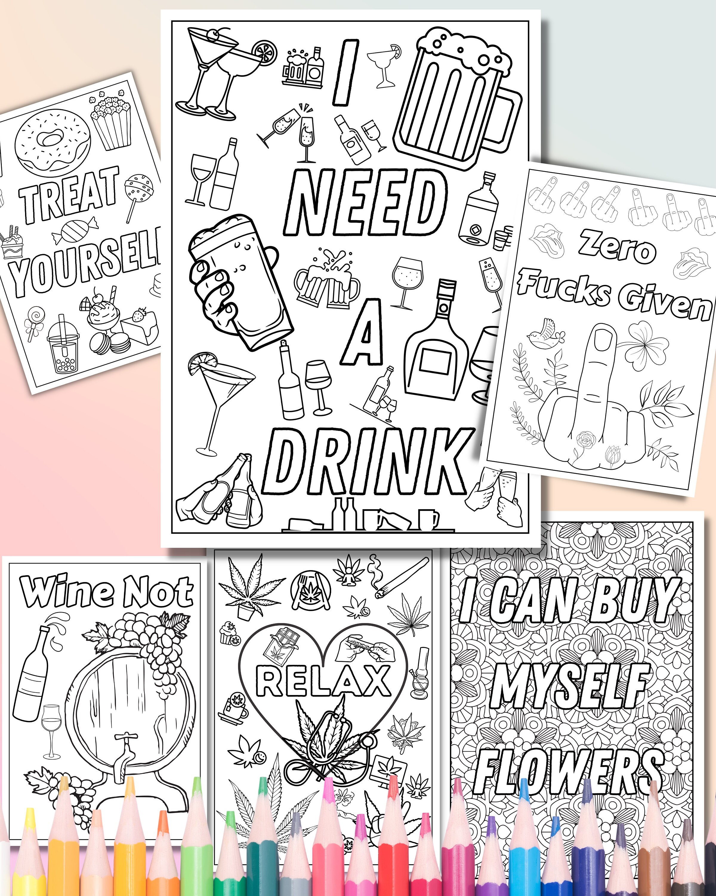 Funny Adult Colouring Pages A4 Printable Sassy Colouring in - Etsy