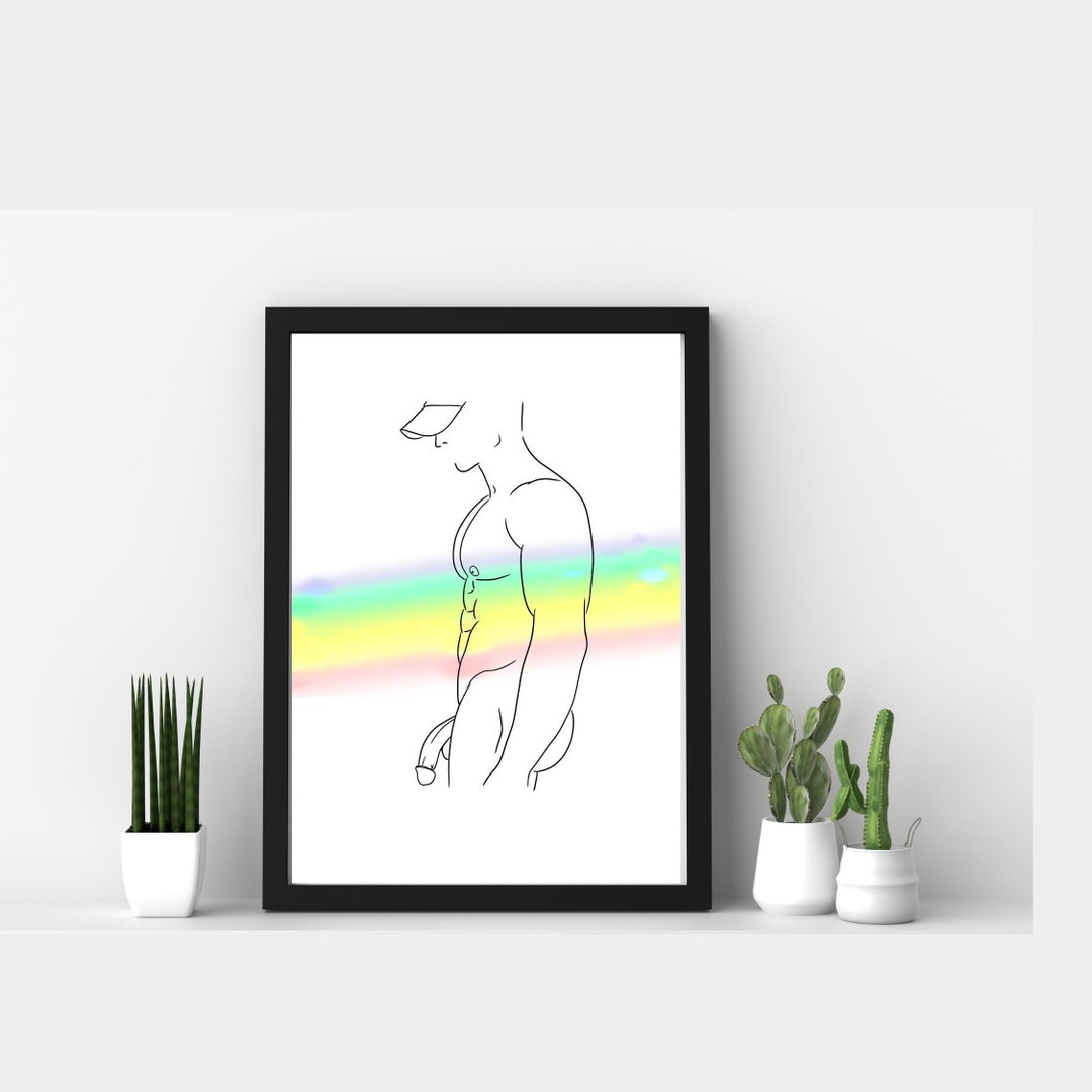 Abstract Male Body Art, Muscular Body Art, Male Body Line Art, LGBT ...