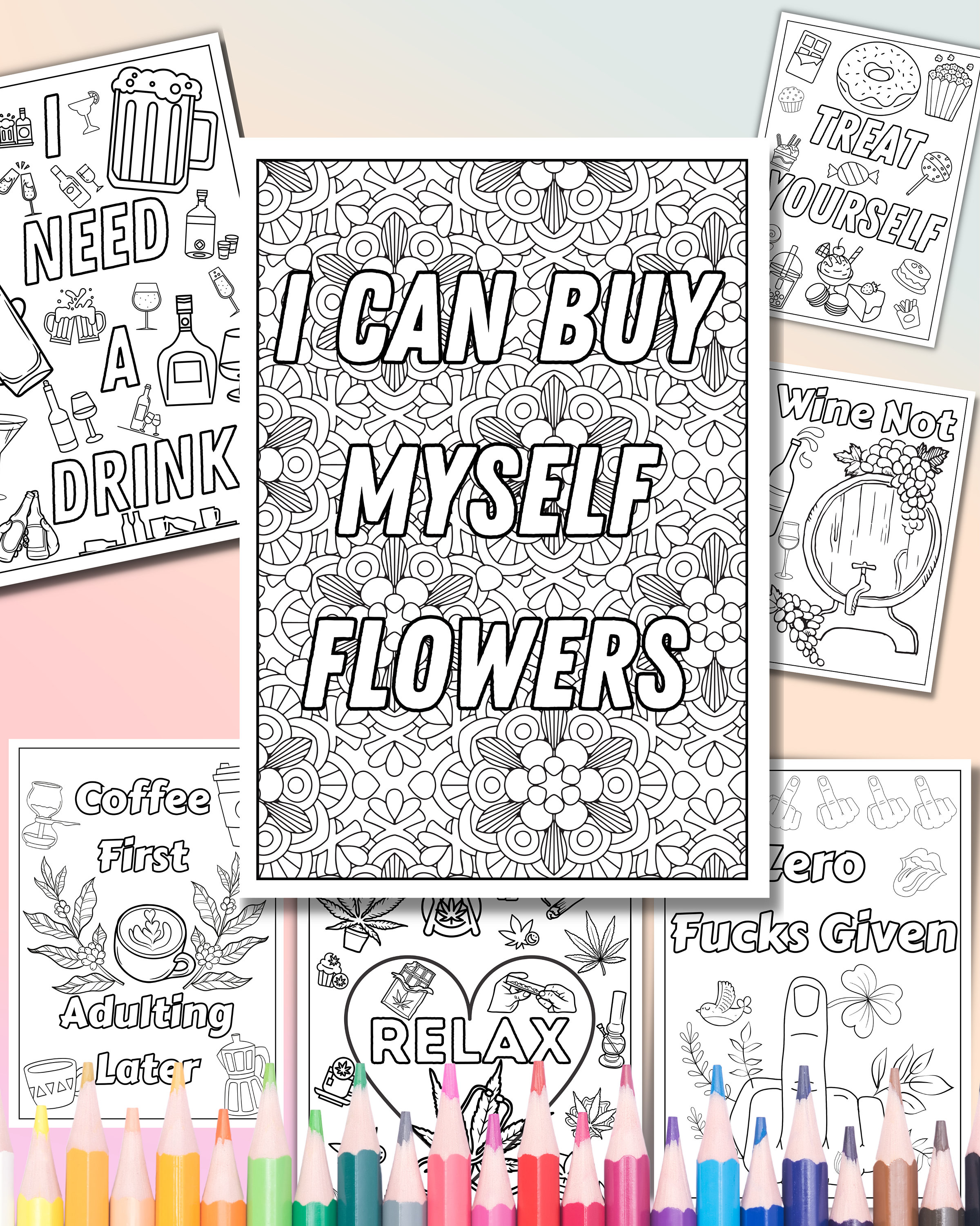 Funny Adult Colouring Pages A4 Printable Sassy Colouring in - Etsy