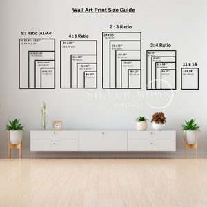 Wall Art Print Size Guide for Living Room, Picture Frame Size Reference ...