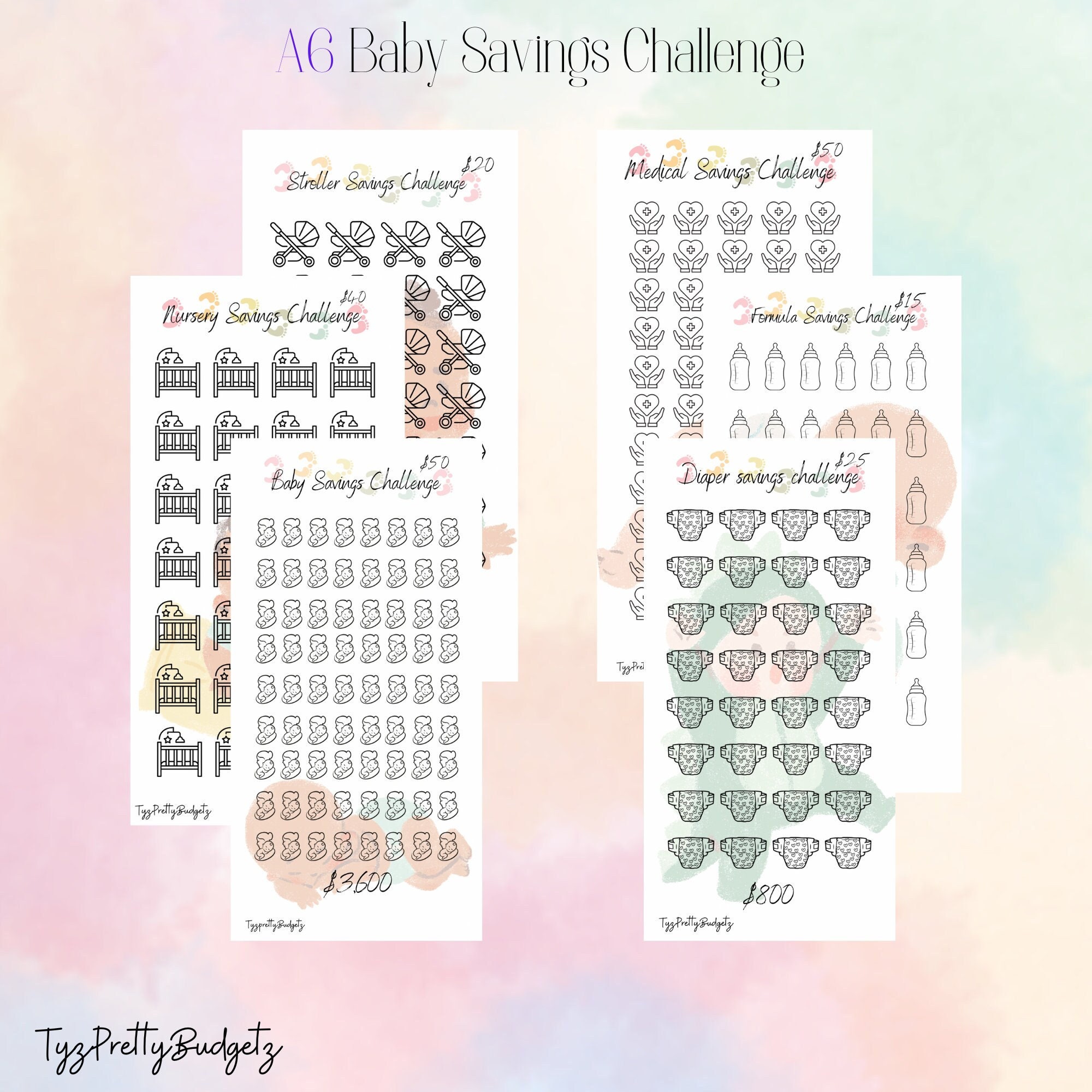 A6 Baby Savings Challenge Savings Challenge Printable Savings Challenge ...