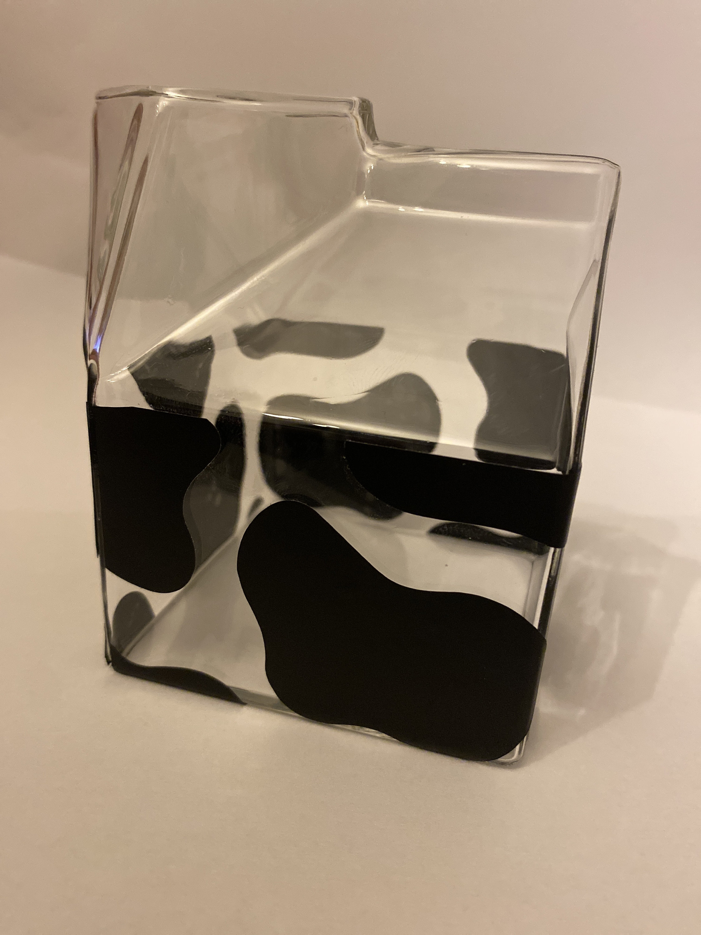 Cow Pattern Glass Cup Mini Glass Milk Box Half Pint Mini - Etsy