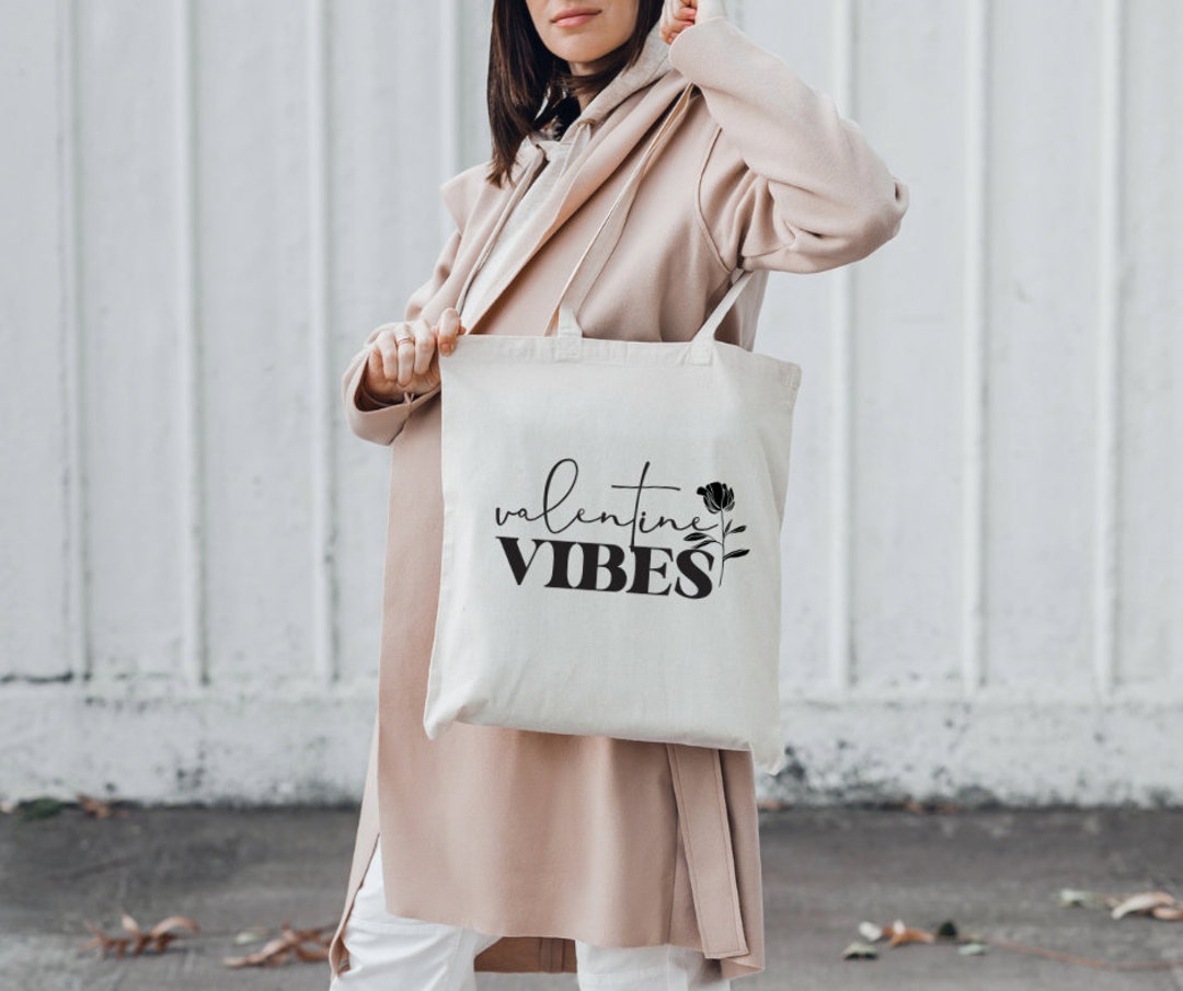 Valentine Vibes Tote Bag, Rose Love Tote Bag, Trendy Bag, Valentines ...