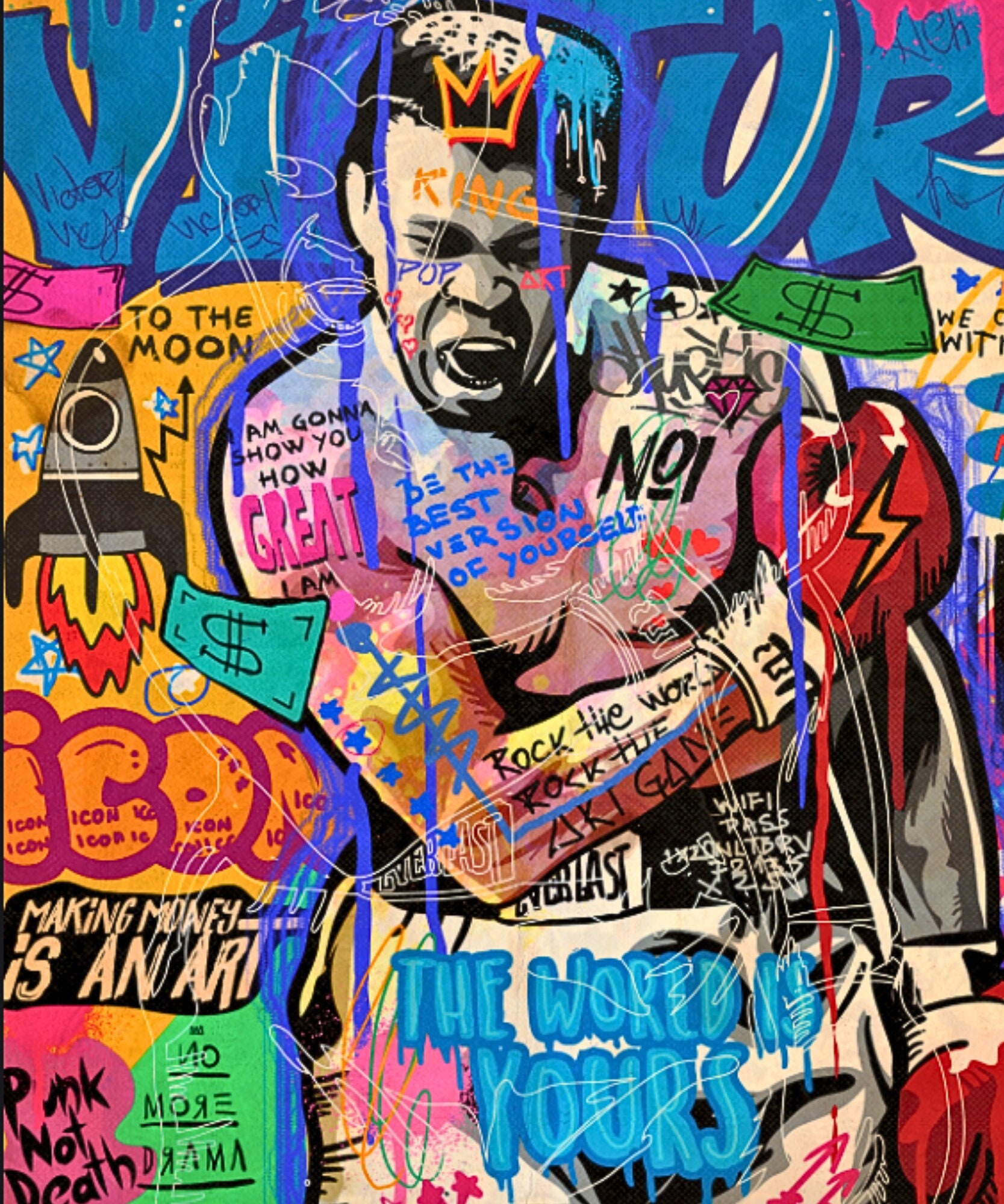 Muhammad Ali Graffiti Portrait Print - Etsy
