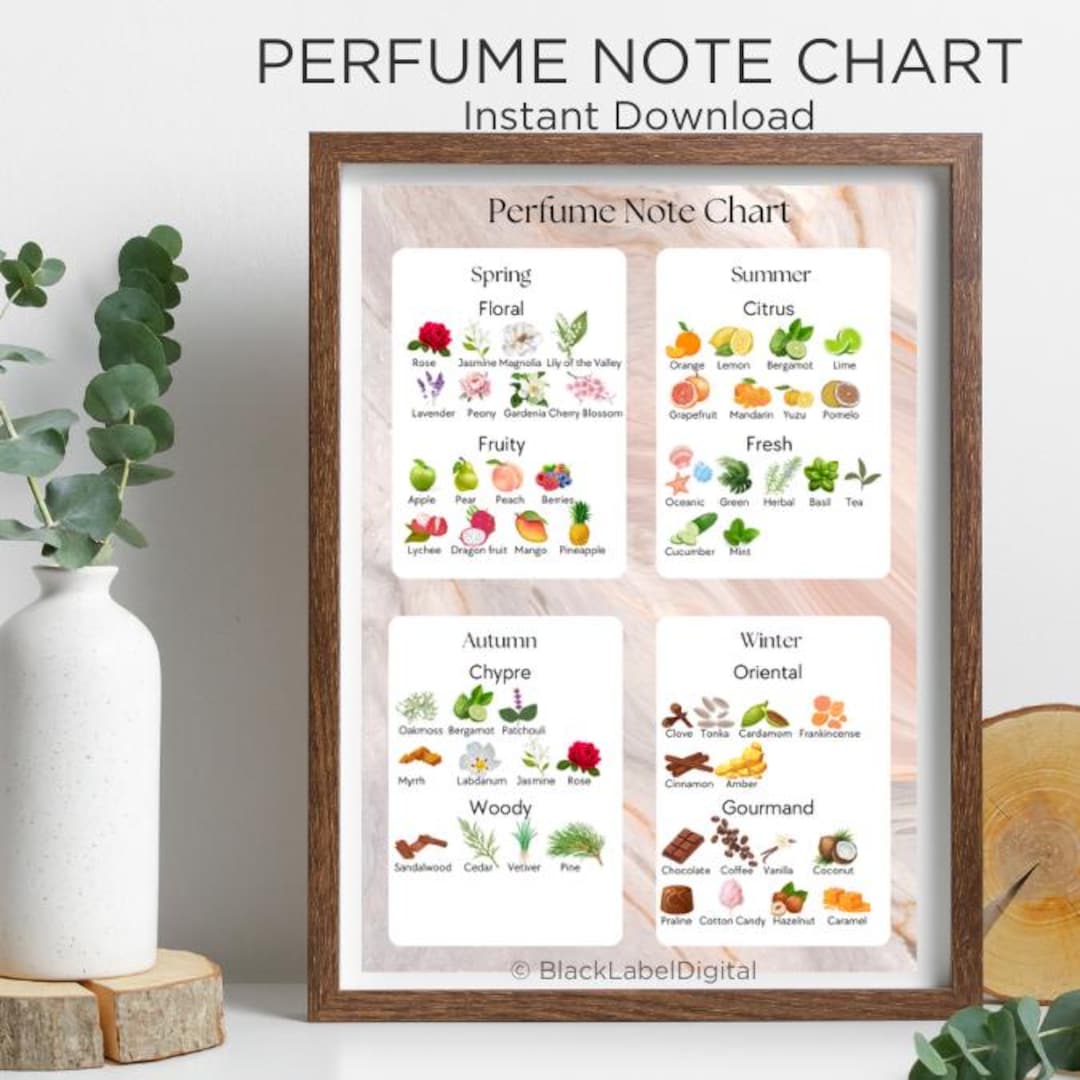 Perfume Note Chart, Perfume Season Chart, Perfume Category Chart - Etsy