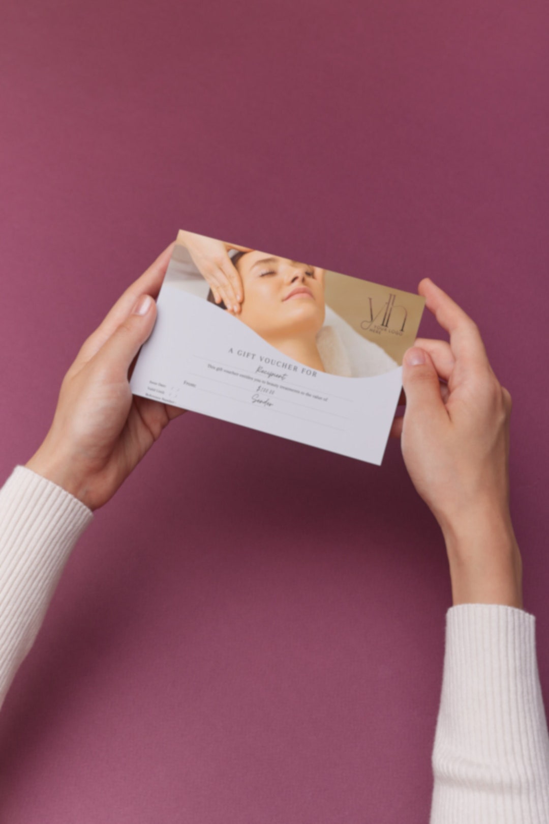 Beauty Salon Gift Voucher Beige 01 , Editable Canva Beauty Salon ...