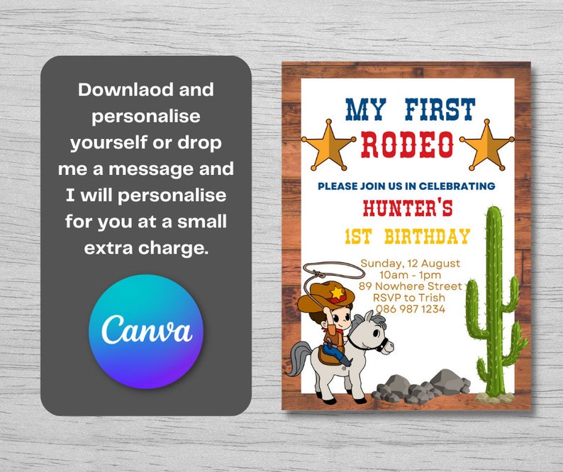My First Rodeo Birthday Party Invitation Boy - Etsy