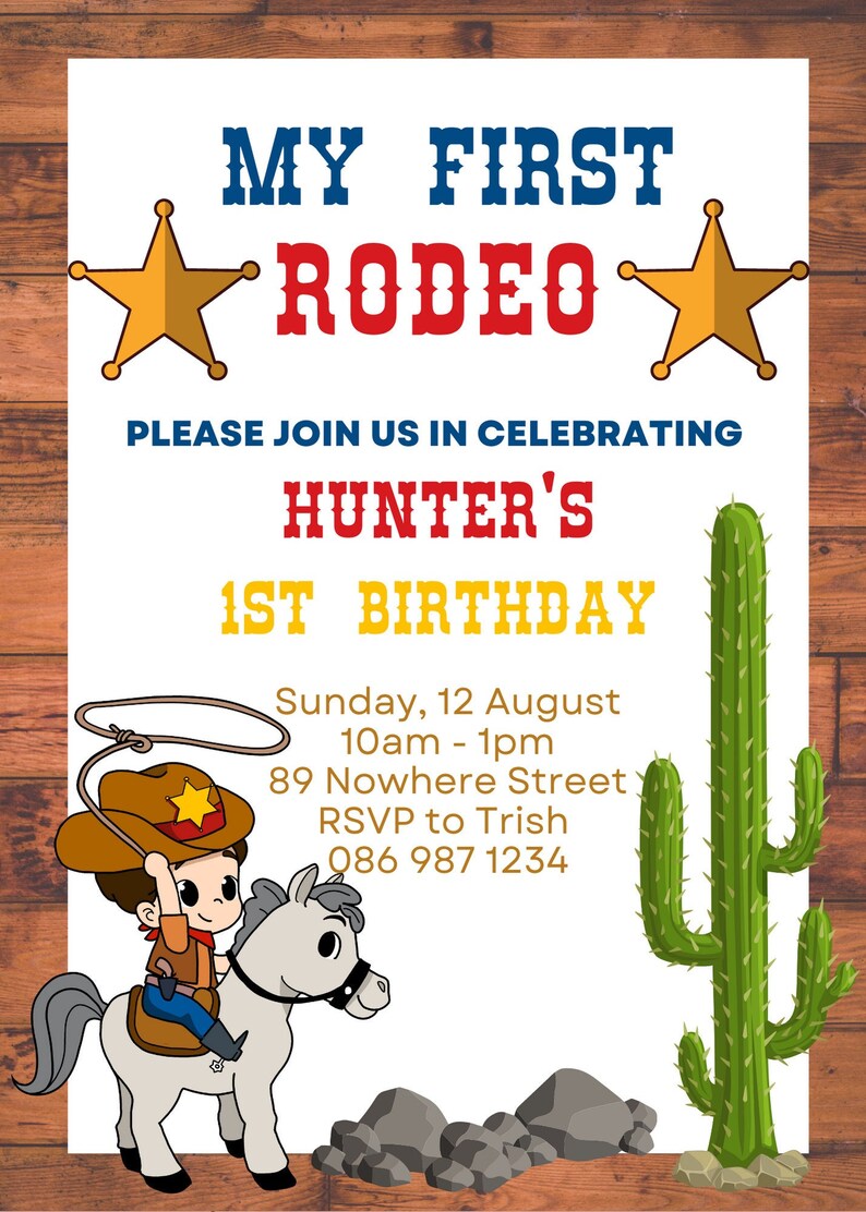 My First Rodeo Birthday Party Invitation Boy - Etsy