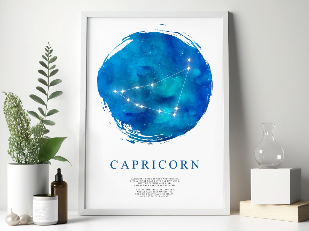 Capricorn Star Map Night Sky Birth Date Zodiac Constellation - Etsy
