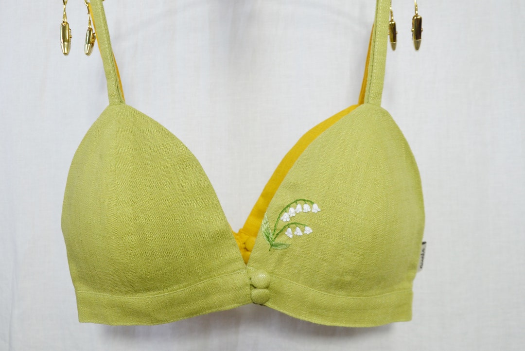 Linen Premium Bra Freedom Bra Handmade Linen Bra Hand - Etsy