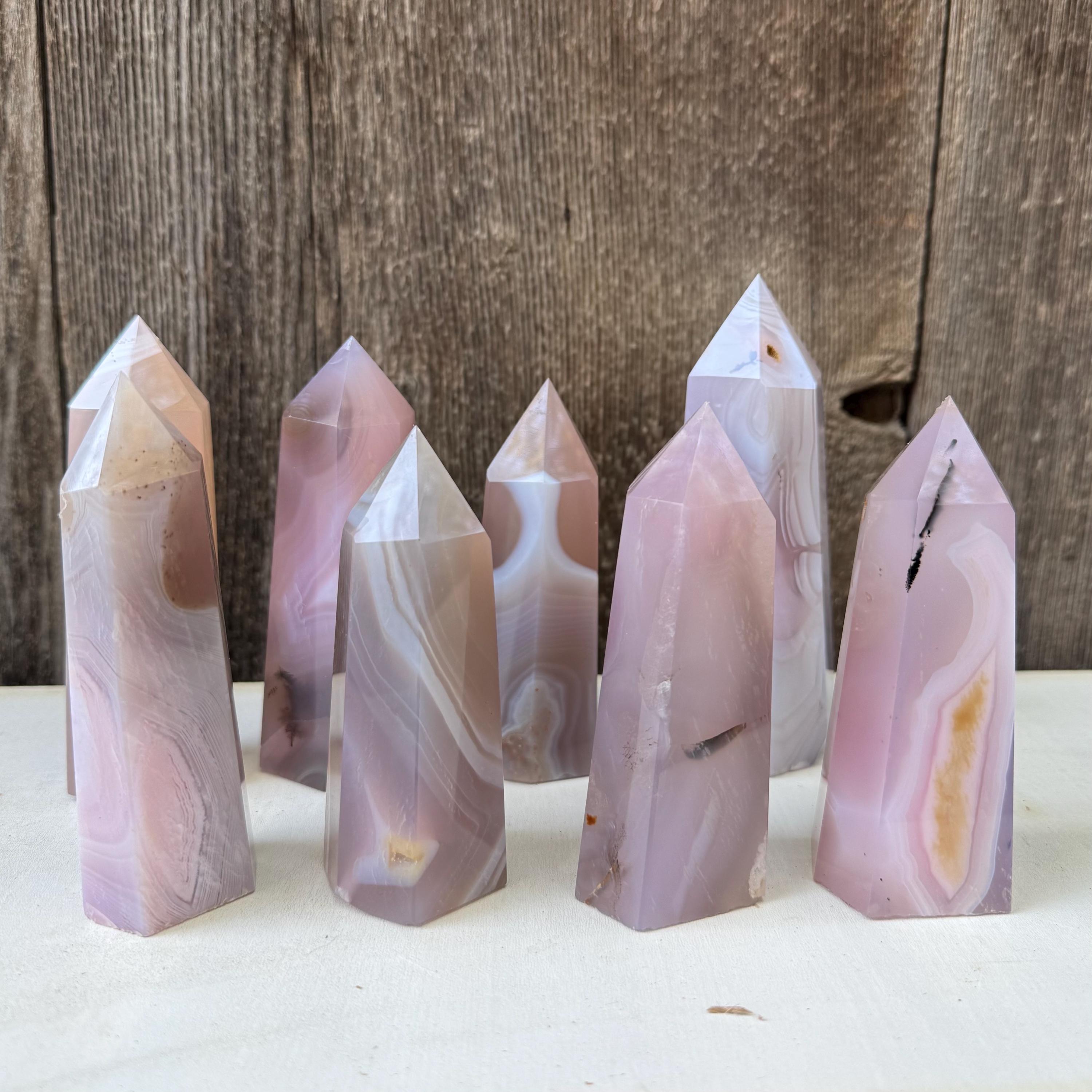 Pink Jelly Agate Tower - Etsy